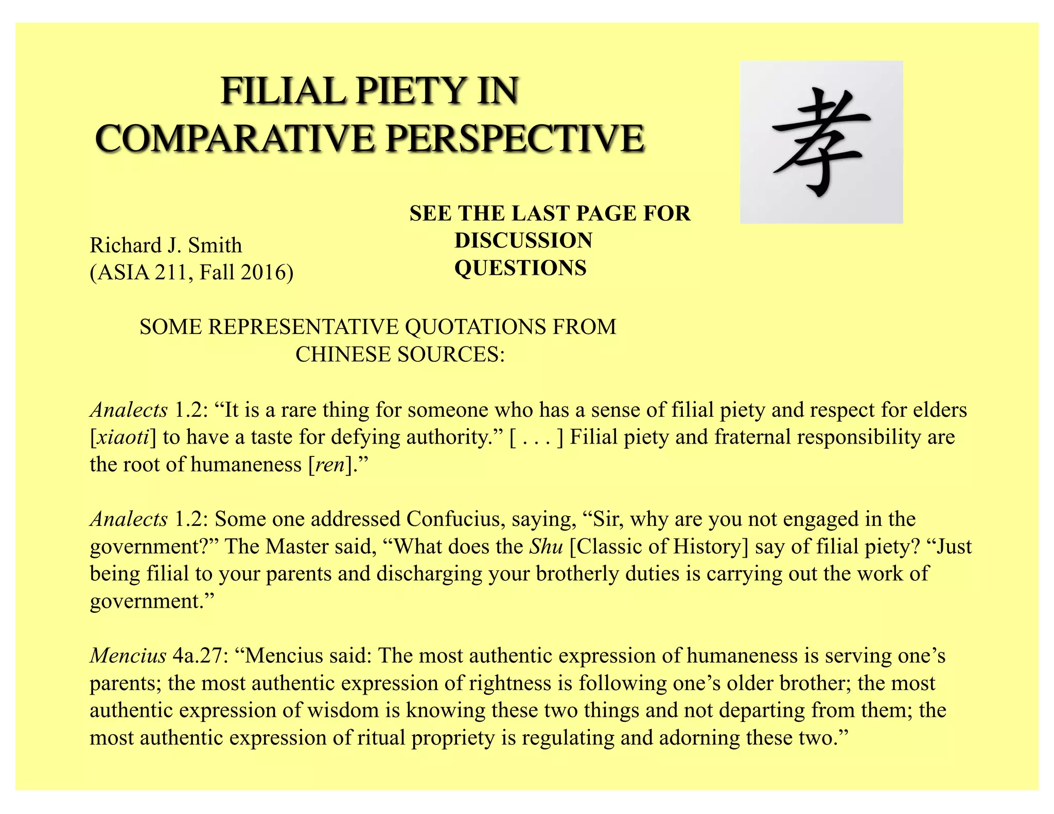 Filial piety in comparative perspective | PDF | Buddhism | Religion ...
