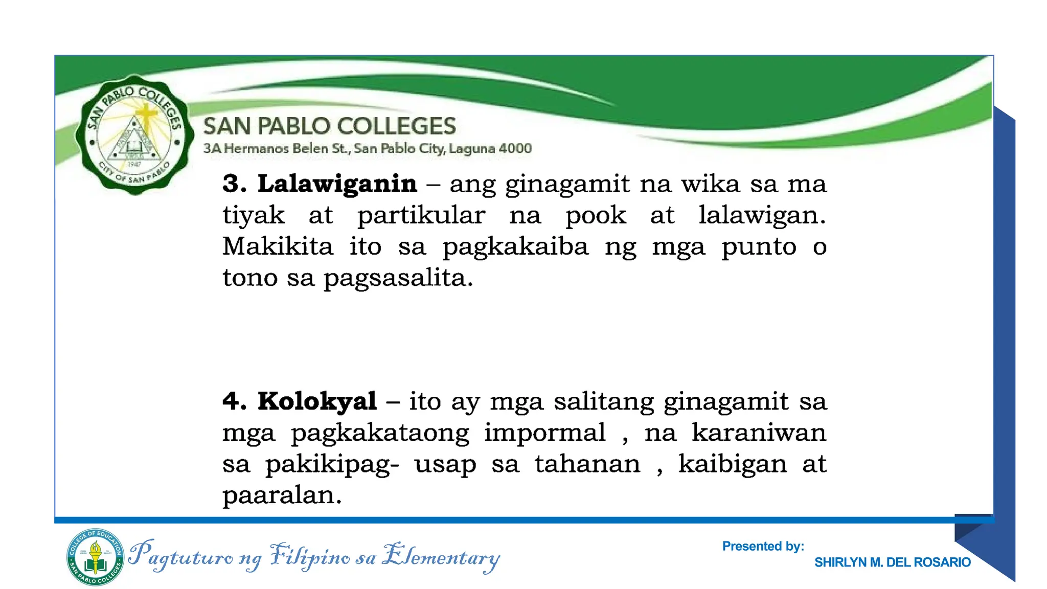 FILIPINO I (Pagtuturo ng Estrukturang Filipino sa Elementarya) : Modyul ...