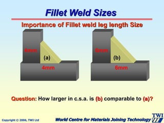 filiet welds Training- Leg Length & Throat Thickness .ppt