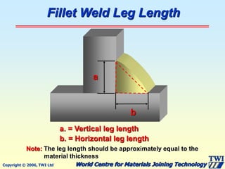 filiet welds Training- Leg Length & Throat Thickness .ppt