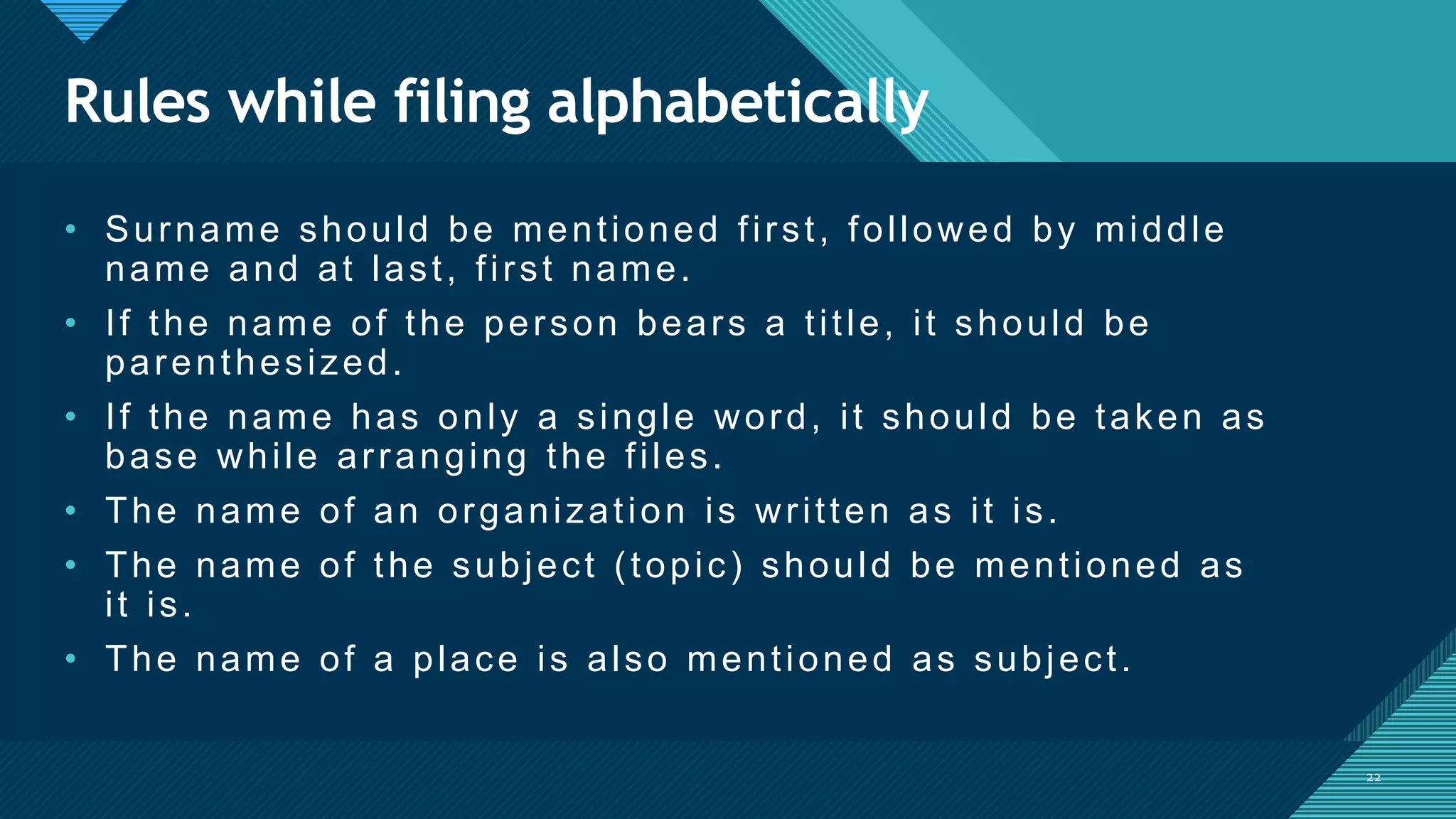 Filing and indexing | PPTX