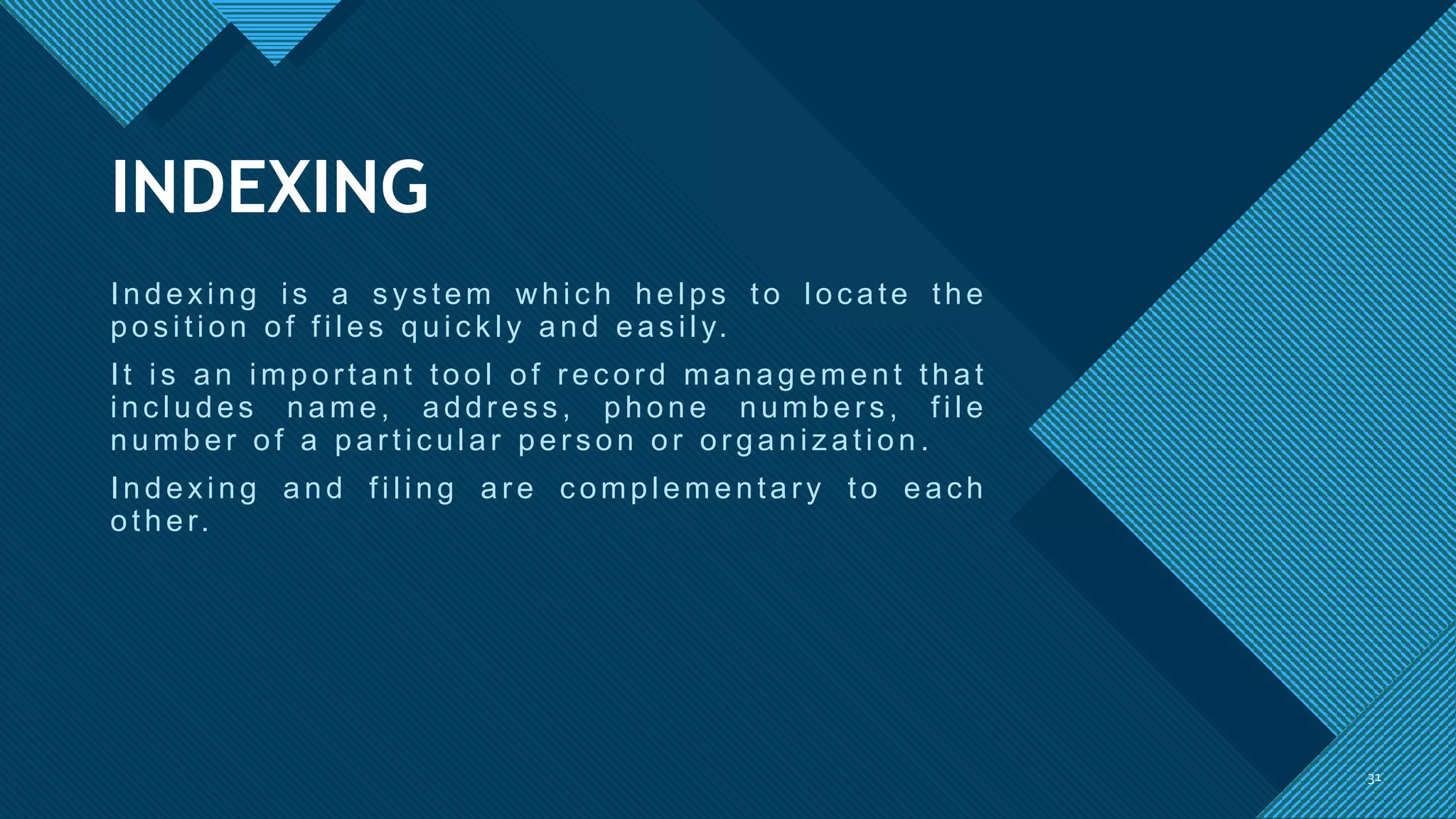 Filing and indexing | PPTX