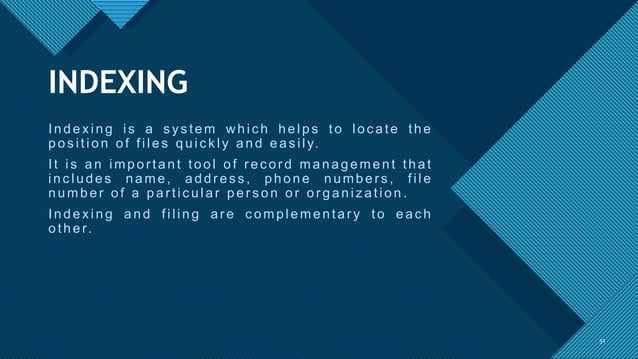 Filing and indexing | PPTX