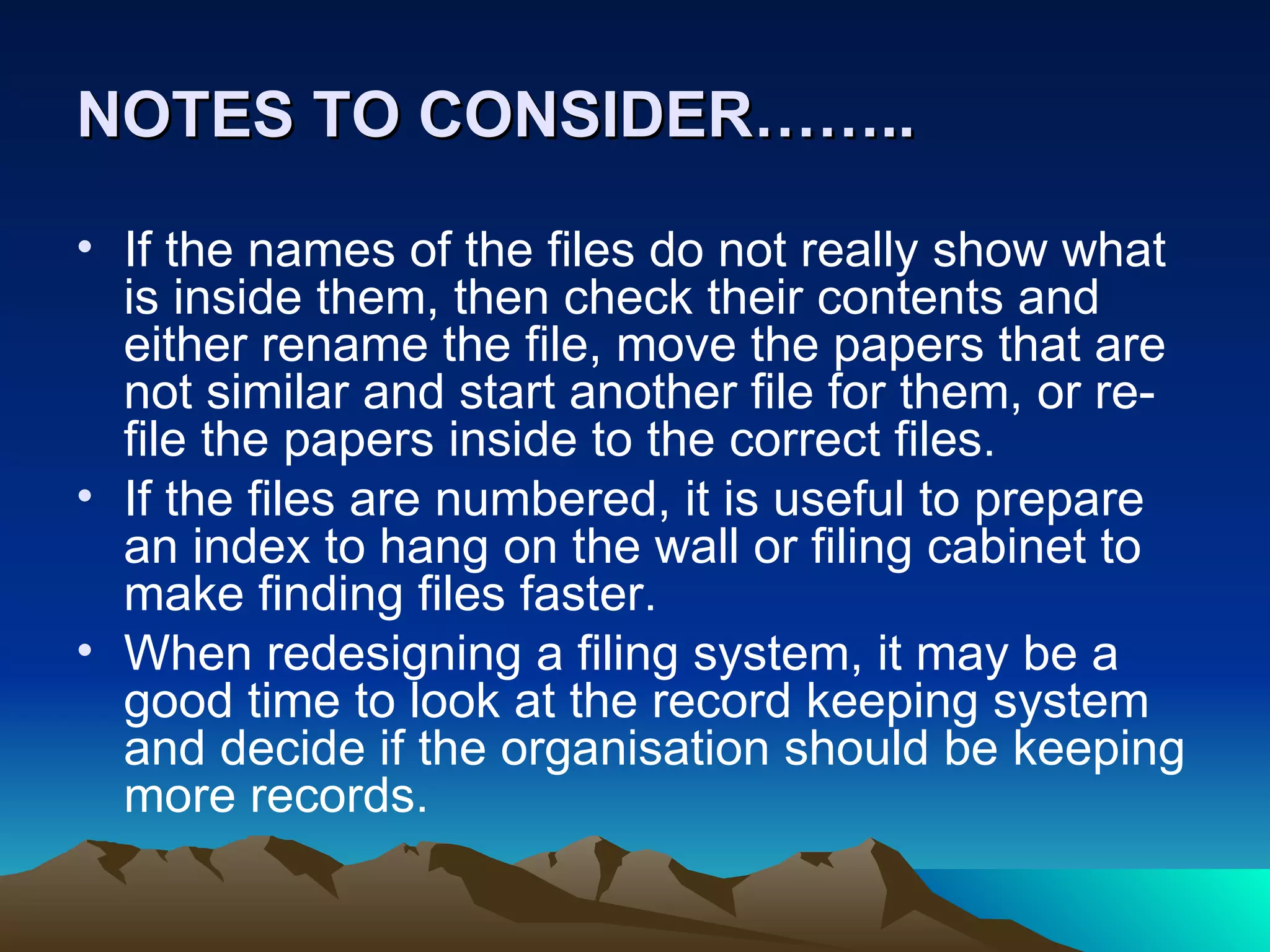 Filing and record keeping | PPT