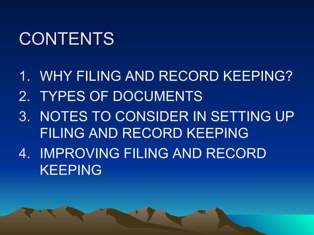 Filing and record keeping | PPT