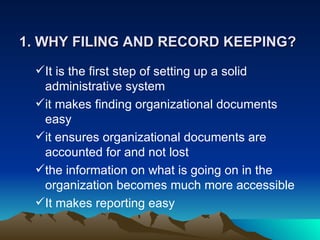 Filing and record keeping | PPT