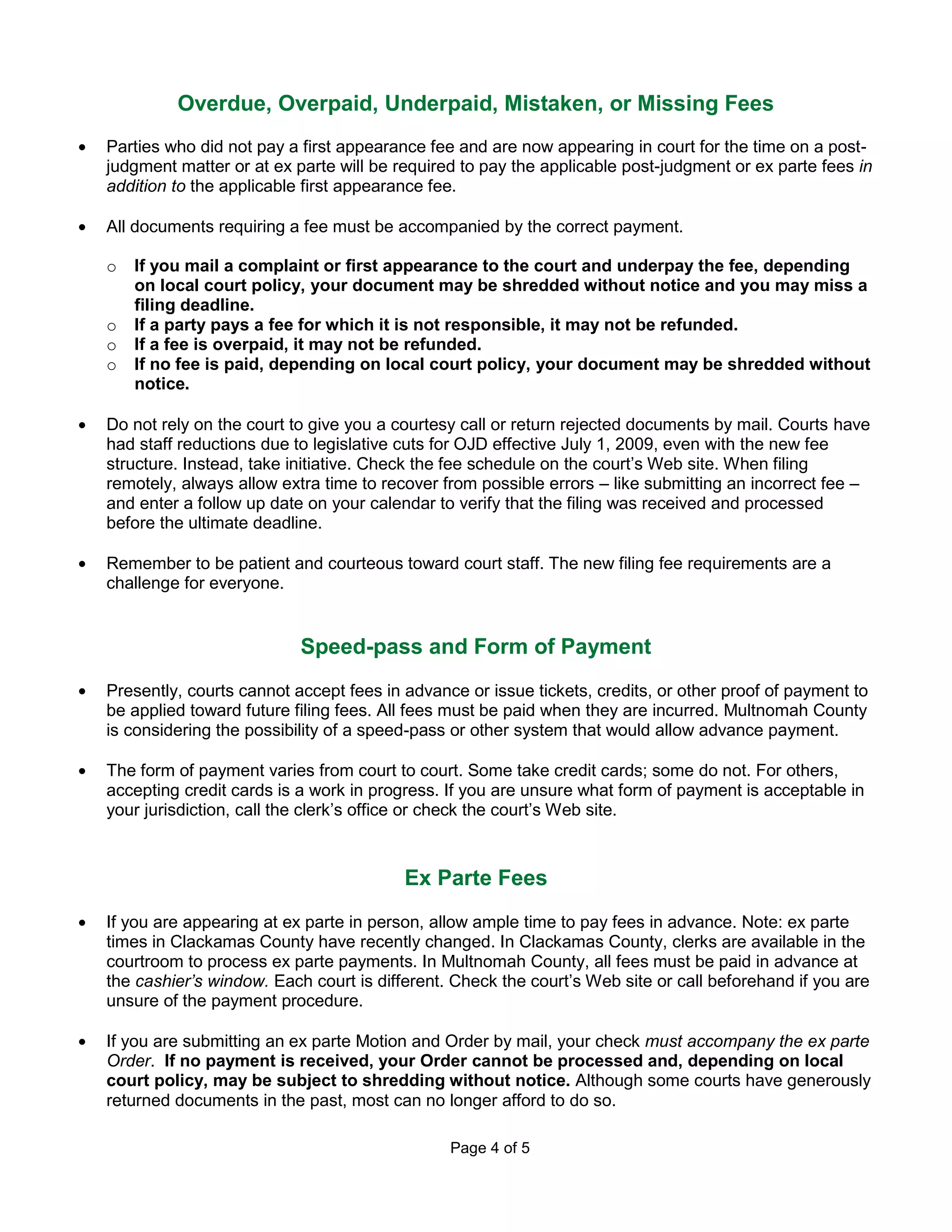 Understanding the New Filing Fee Requirements in Civil Cases (HB 2287 ...