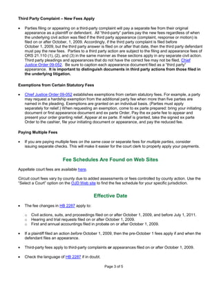 Understanding the New Filing Fee Requirements in Civil Cases (HB 2287 ...