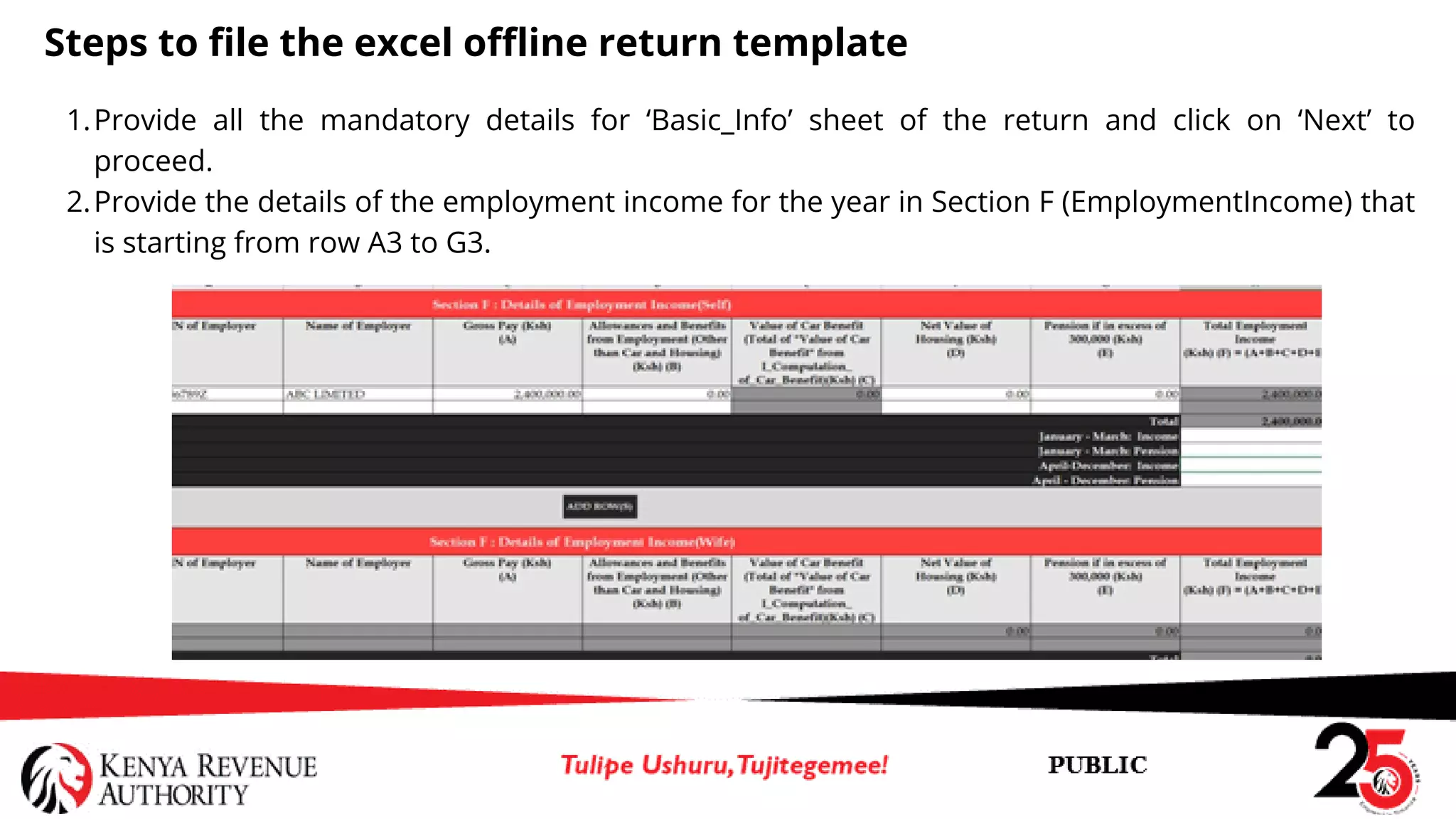 Filing for Employment Income only | PPT