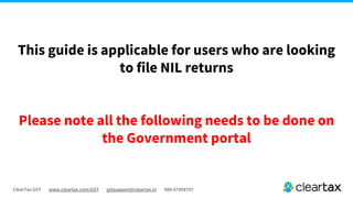 GSTR 1 - Filing NIL Returns | PDF
