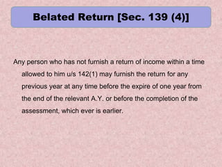 Filing of income tax return including e filing - sanjeev copy | PPTX