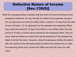 Filing of income tax return including e filing - sanjeev copy | PPTX