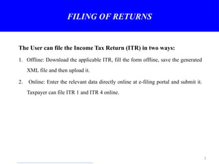 Filing of Returns under Income Tax Act in India | PPTX