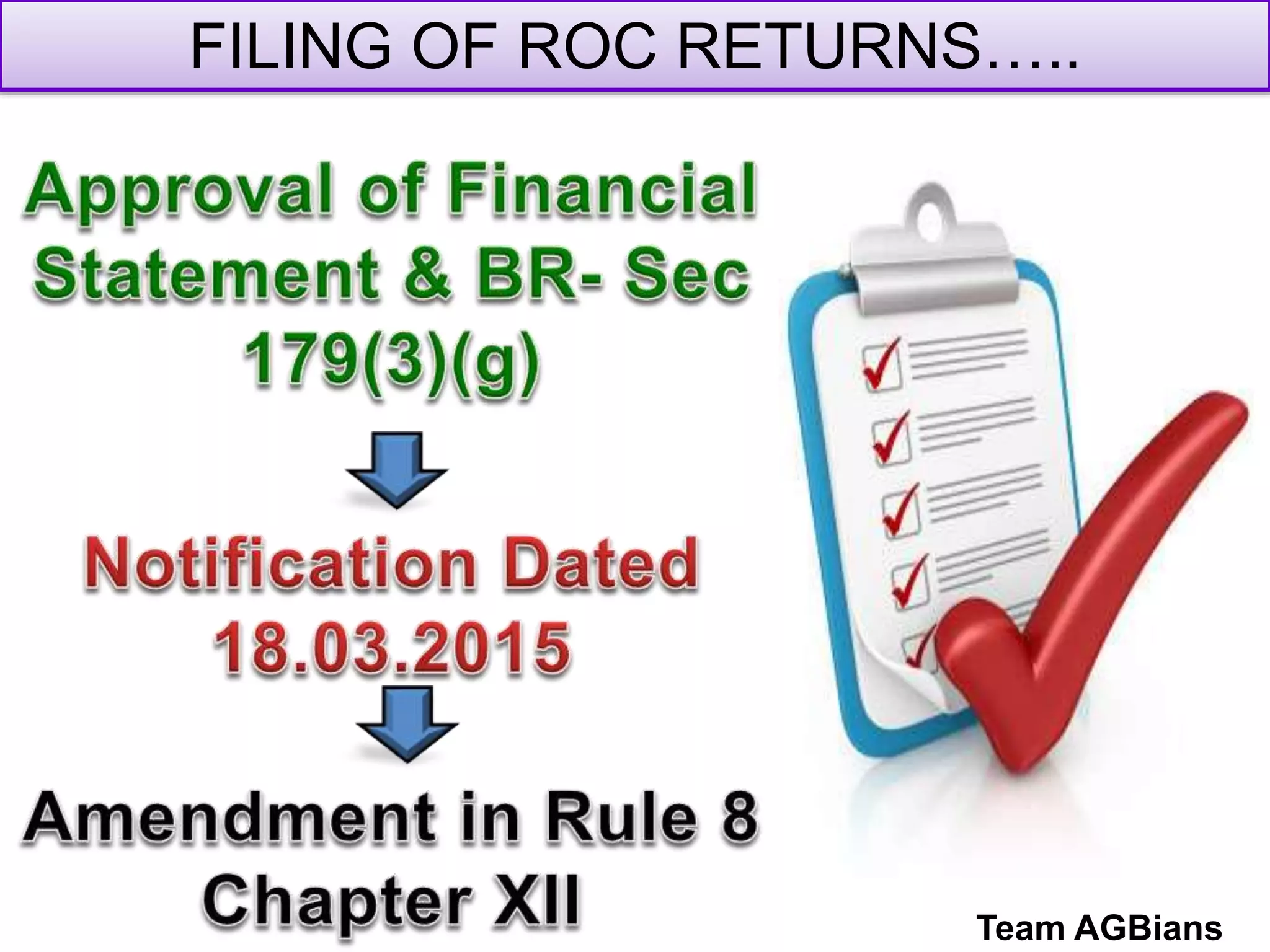 Filing of Roc Annual Returns | PPSX