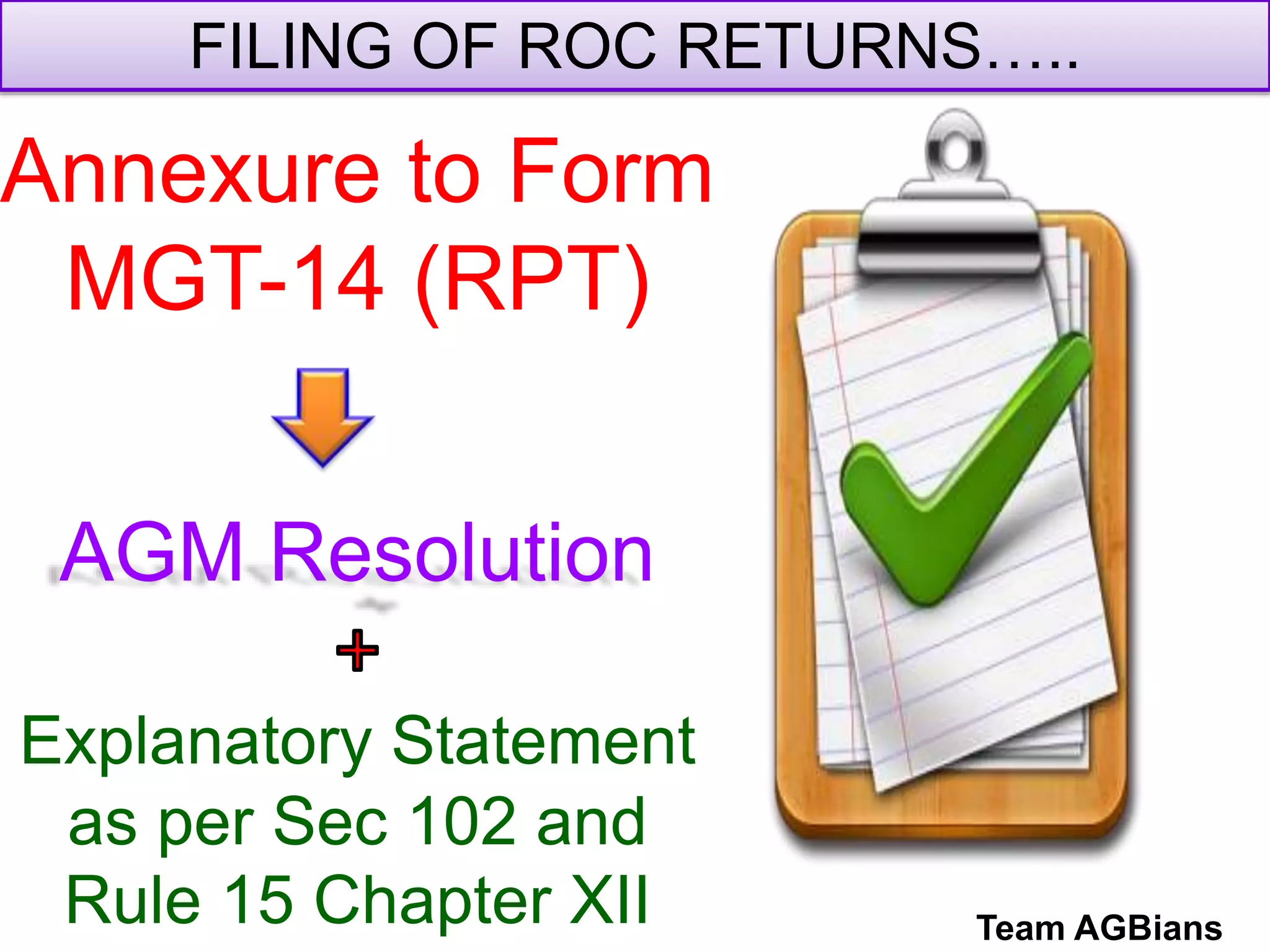 Filing of Roc Annual Returns | PPSX