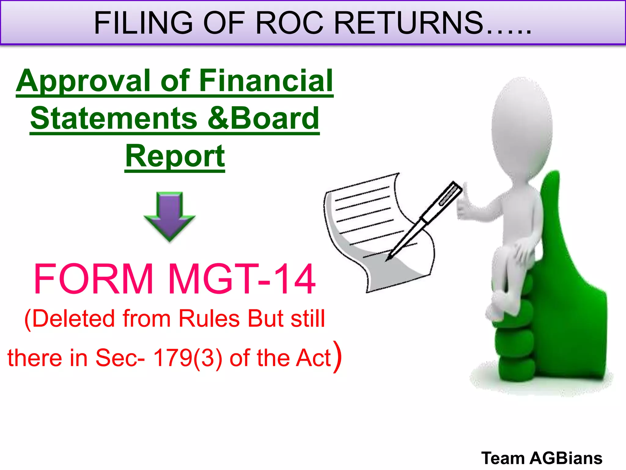Filing of Roc Annual Returns | PPSX