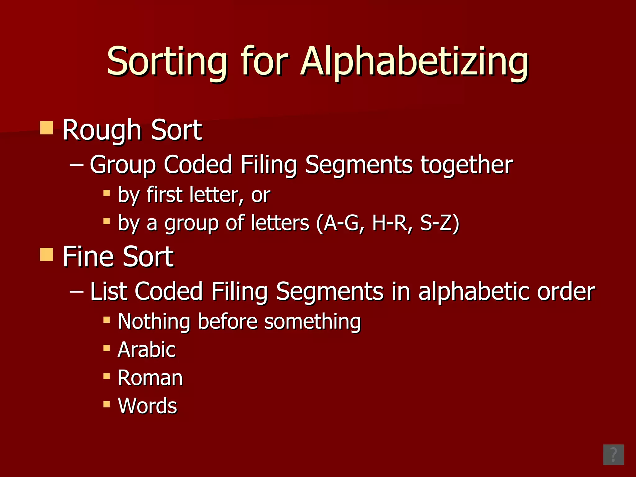 Filing Vocabulary & Rules 1 5 | PPT