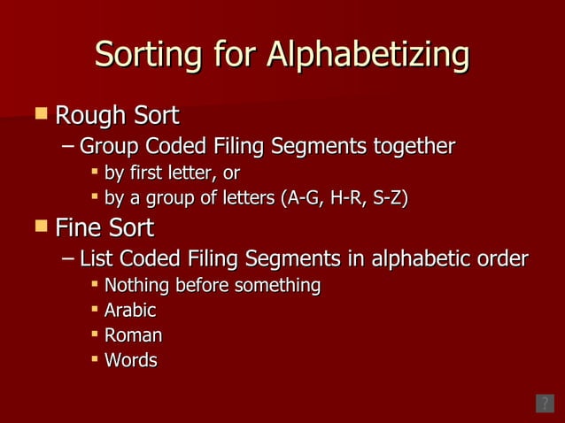 Filing Vocabulary & Rules 1 5 | PPT
