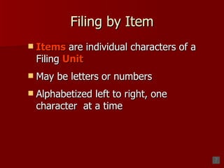 Filing Vocabulary & Rules 1 5 | PPT