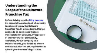 Filing Your Delaware Franchise Tax A Detailed Guide | PPTX | Stocks and ...
