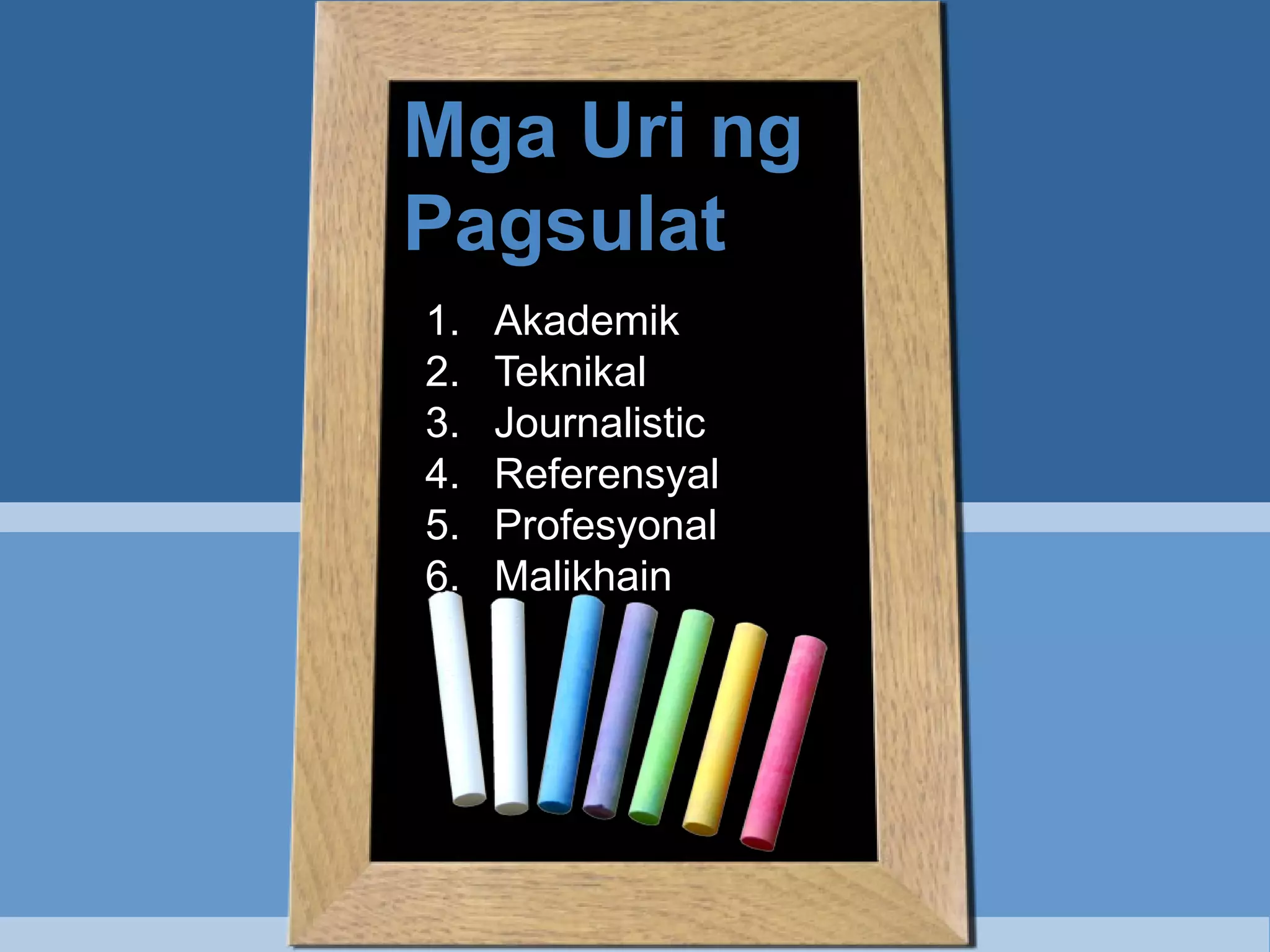 uri ng pagsulat | PPT