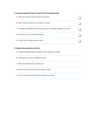 English Test - 7th grade | PDF
