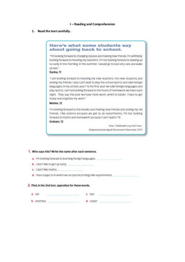 English Test - 7th grade