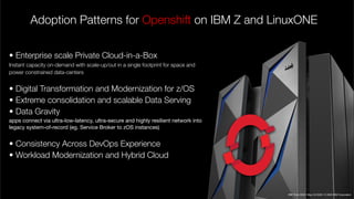 IBM Think 2020 Openshift on IBM Z and LinuxONE | PDF | Cloud Computing | Internet