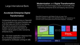 IBM Think 2020 Openshift on IBM Z and LinuxONE | PDF | Cloud Computing | Internet