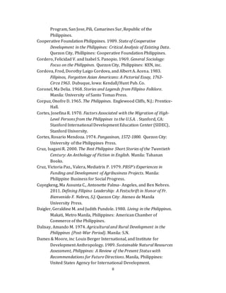 Filipiniana collection donation by Maria A. and James Beebe | DOCX