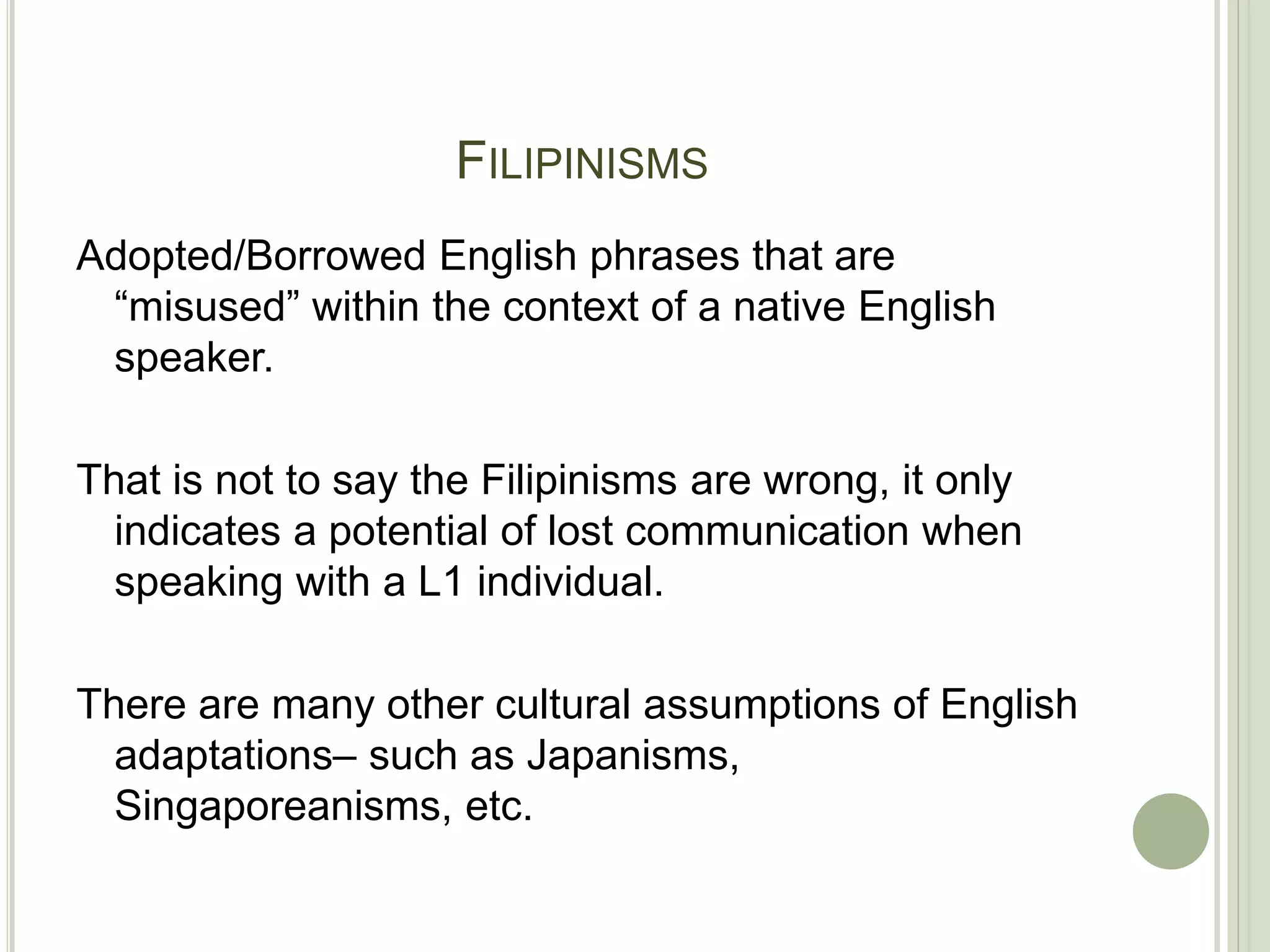 Filipinisms | PPTX