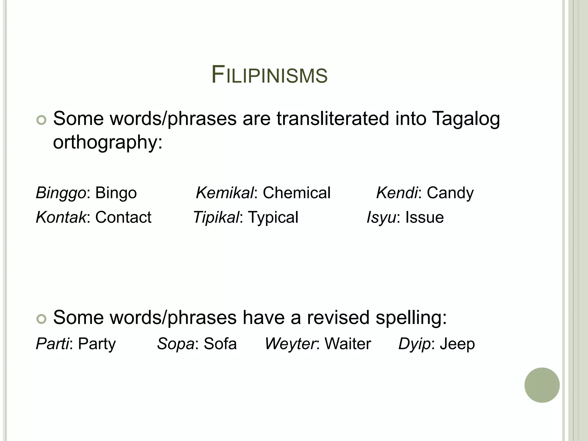 Filipinisms | PPTX