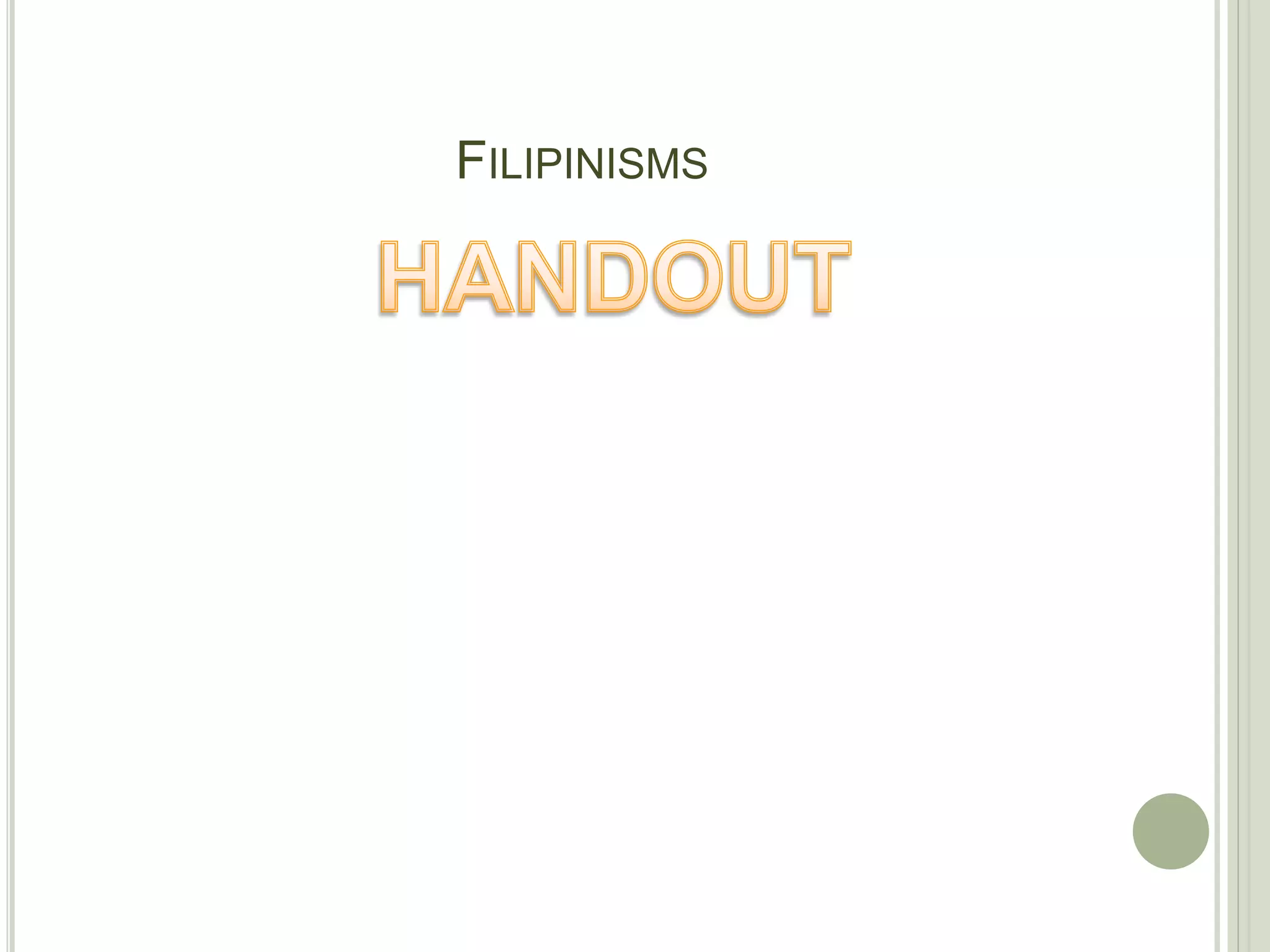 Filipinisms | PPTX