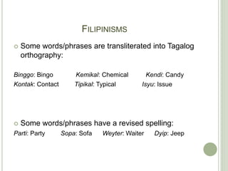 Filipinisms | PPTX