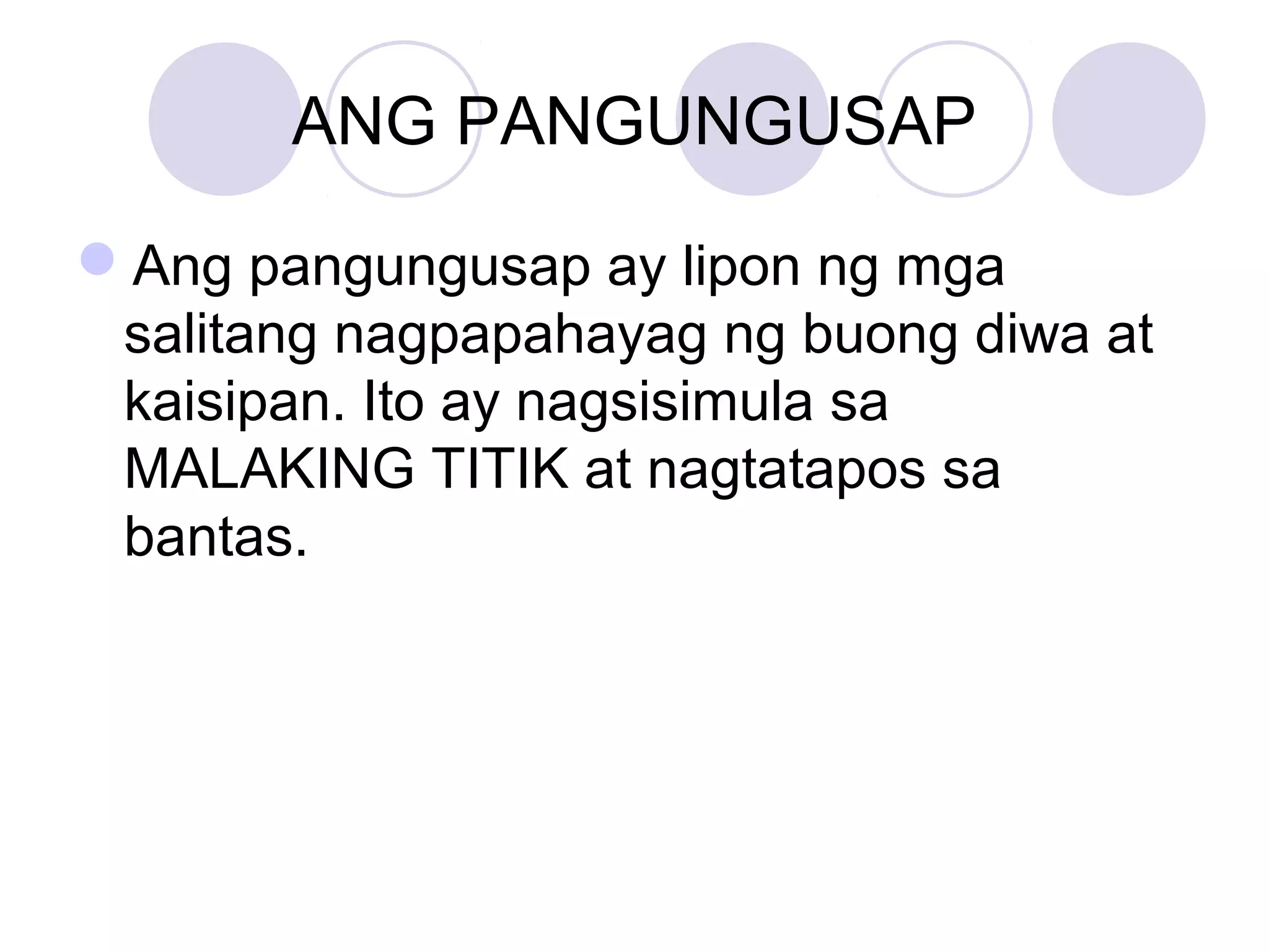 Filipino 1-ang-pangungusap (2) | PPT