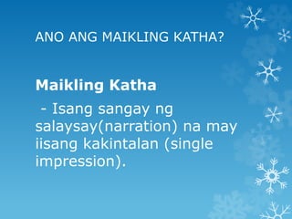 Maikling katha sa panahon ng hapon | PPTX