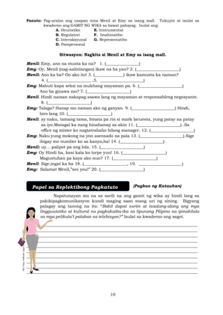 FILIPINO-11_Q1_Mod4. Gas Strand Reviewer | PDF