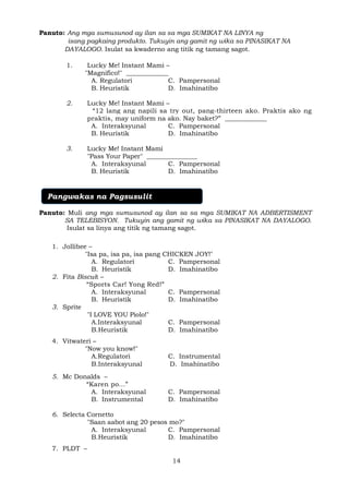 FILIPINO-11_Q1_Mod4. Gas Strand Reviewer | PDF