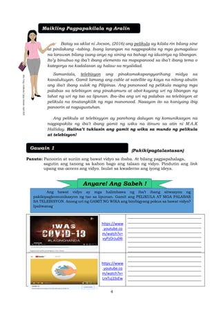 FILIPINO-11_Q1_Mod4. Gas Strand Reviewer | PDF