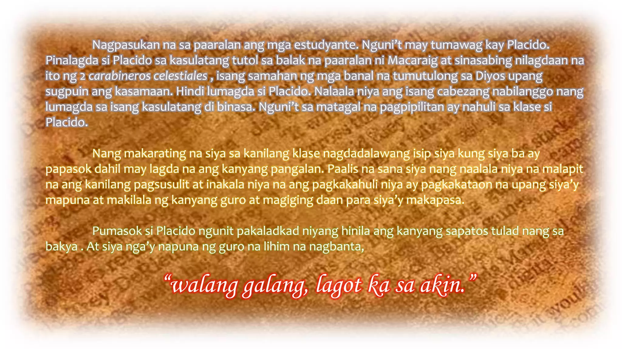 El Filibusterismo Kabanata 12: Si Placido Penitente | PPTX