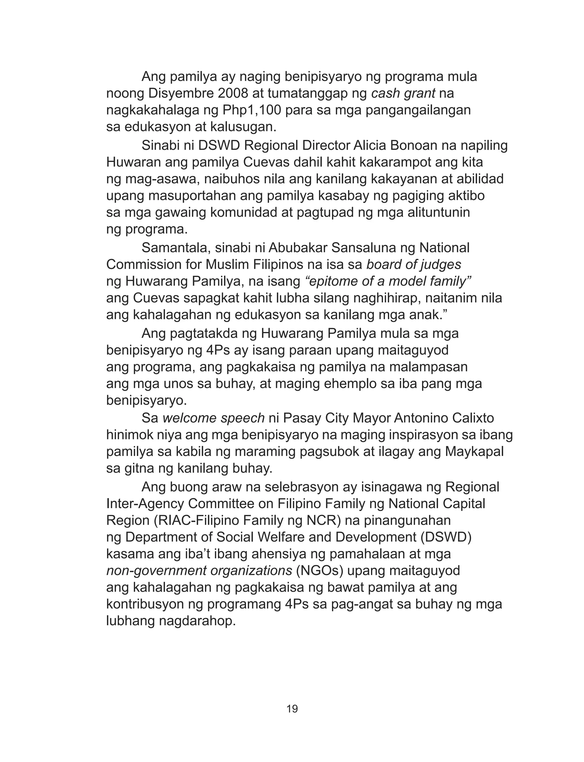 K TO 12 GRADE 4 LEARNER’S MATERIAL IN FILIPINO (Q1-Q4) | PDF