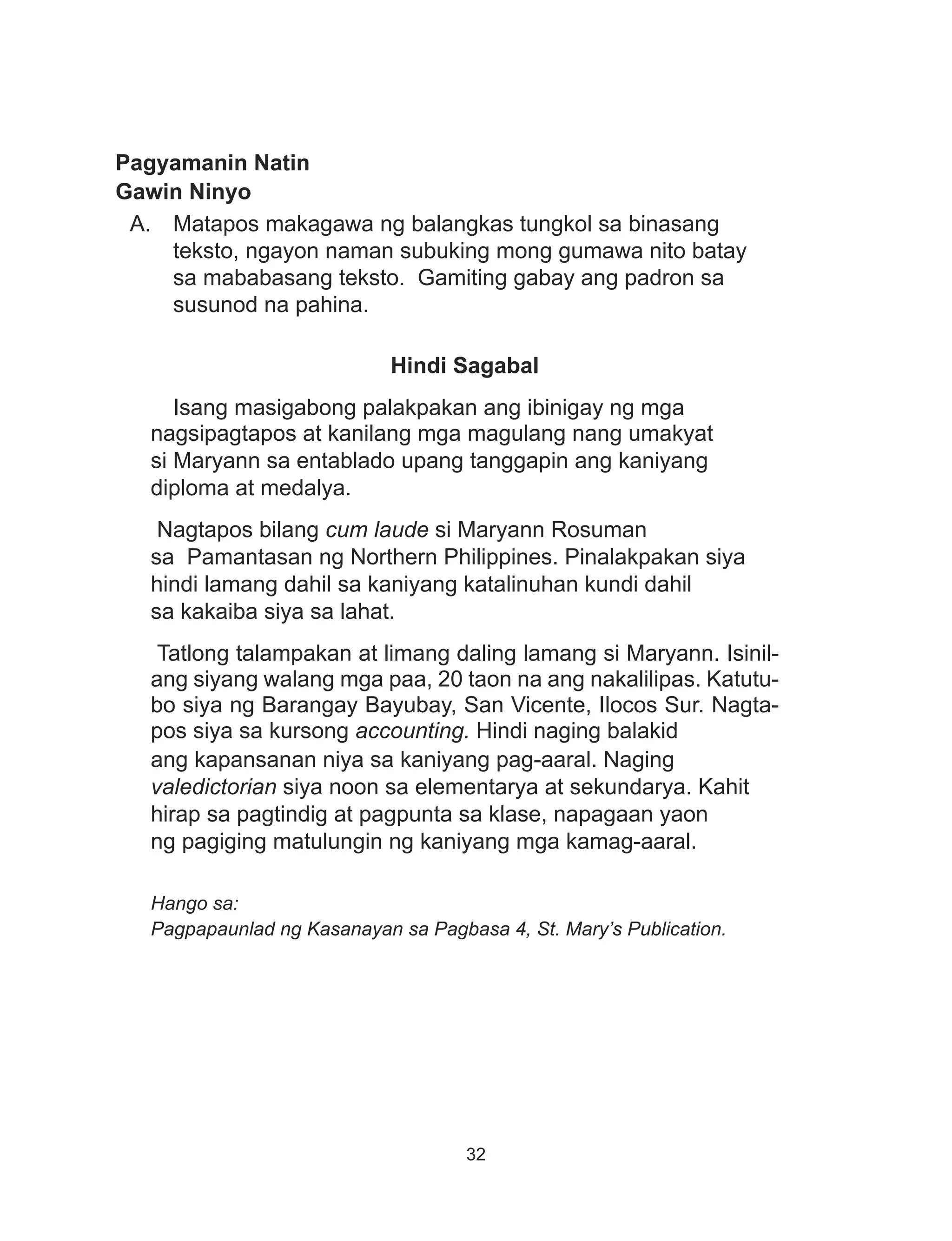 K TO 12 GRADE 4 LEARNER’S MATERIAL IN FILIPINO (Q1-Q4) | PDF