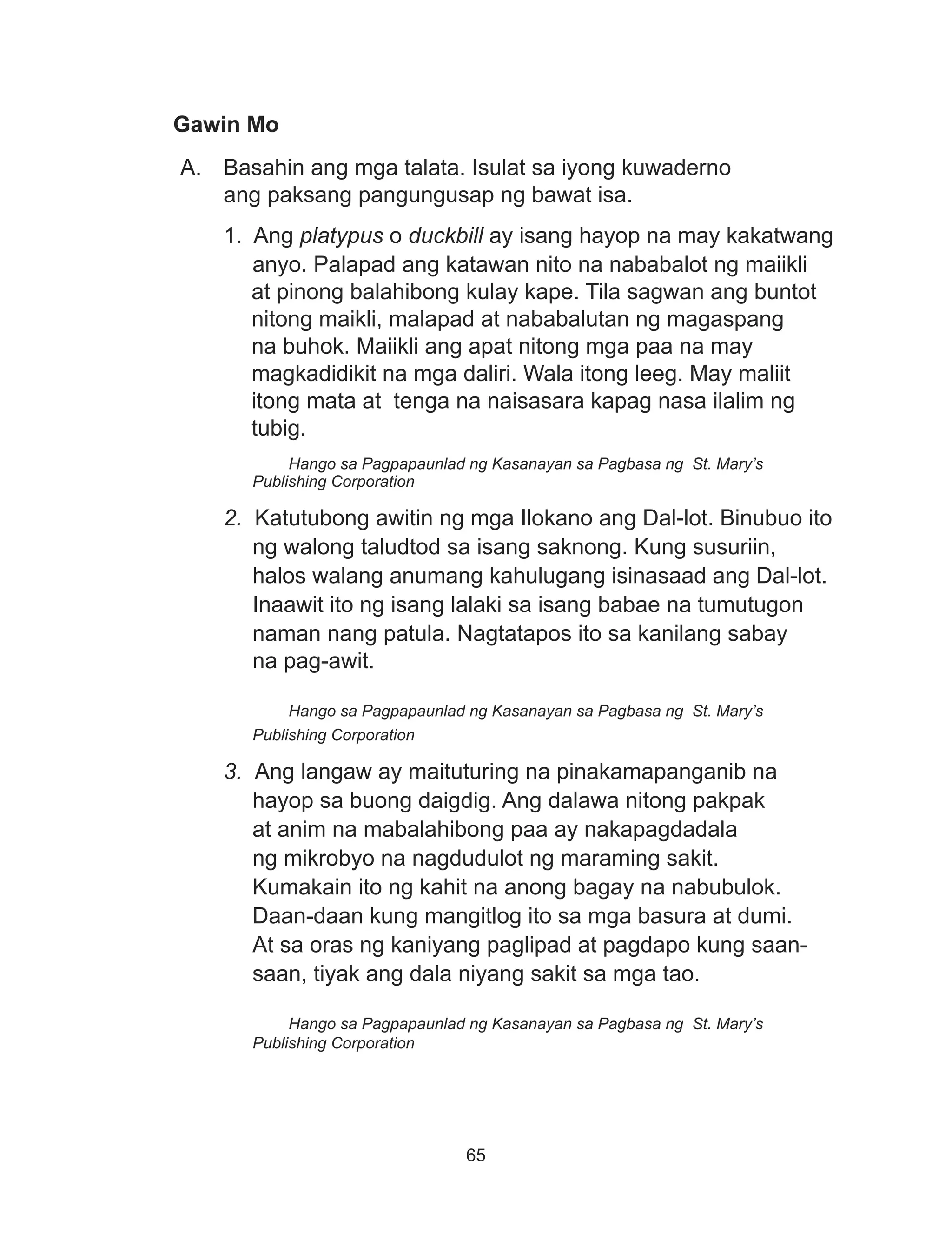 K TO 12 GRADE 4 LEARNER’S MATERIAL IN FILIPINO (Q1-Q4) | PDF
