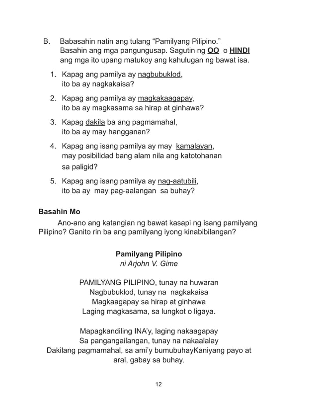 K TO 12 GRADE 4 LEARNER’S MATERIAL IN FILIPINO (Q1-Q4) | PDF