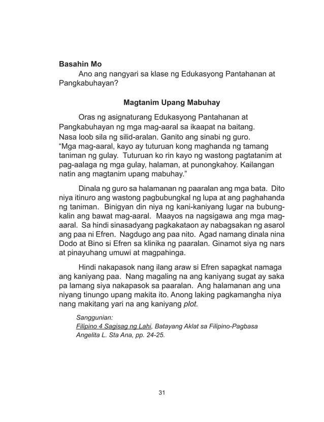 K TO 12 GRADE 4 LEARNER’S MATERIAL IN FILIPINO (Q1-Q4) | PDF