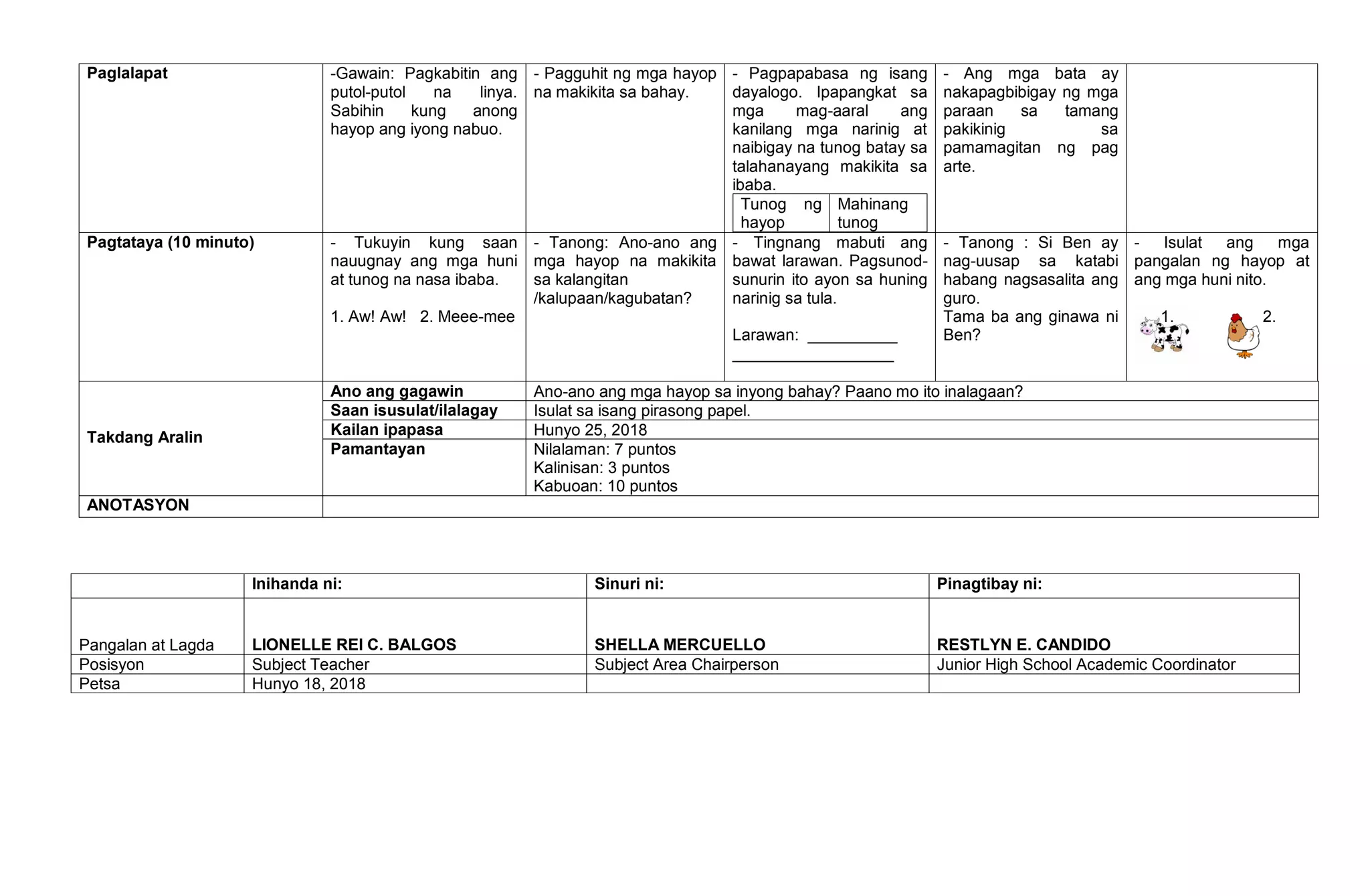 Filipino Lesson Plan | PDF