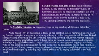 mga tala ukol sa buhay ni Rizal | PPTX