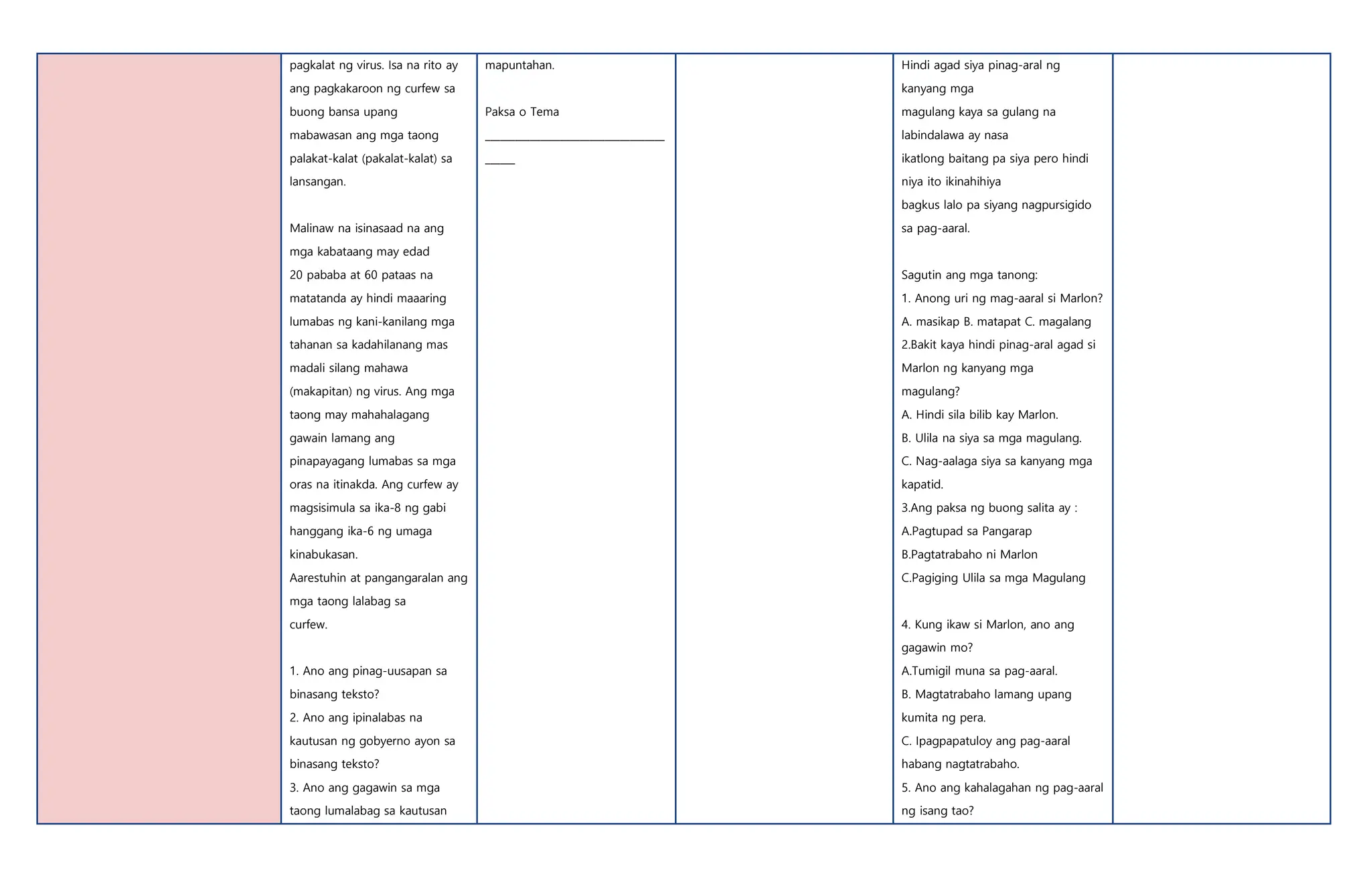 FILIPINO .docx/ DLL IN FILIPINO ......... | DOCX