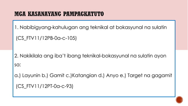 Grade 12 Filipino sa Piling Larang (TekVoc) | PPTX