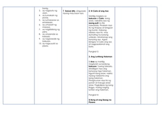 FILIPINO- Aralin: Mga Bahagi ng Pangungusap: Simuno at Panaguri | DOCX